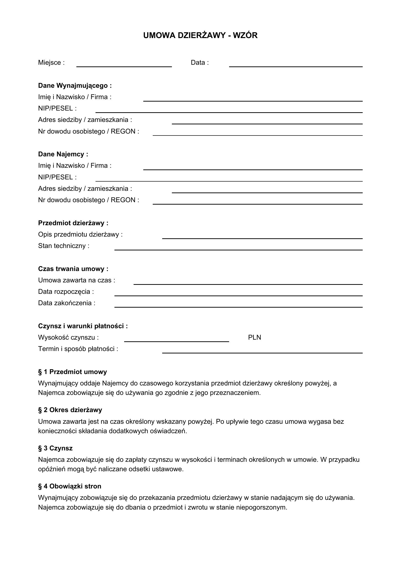 Wypowiedzenie Umowy Nc+ Wzór